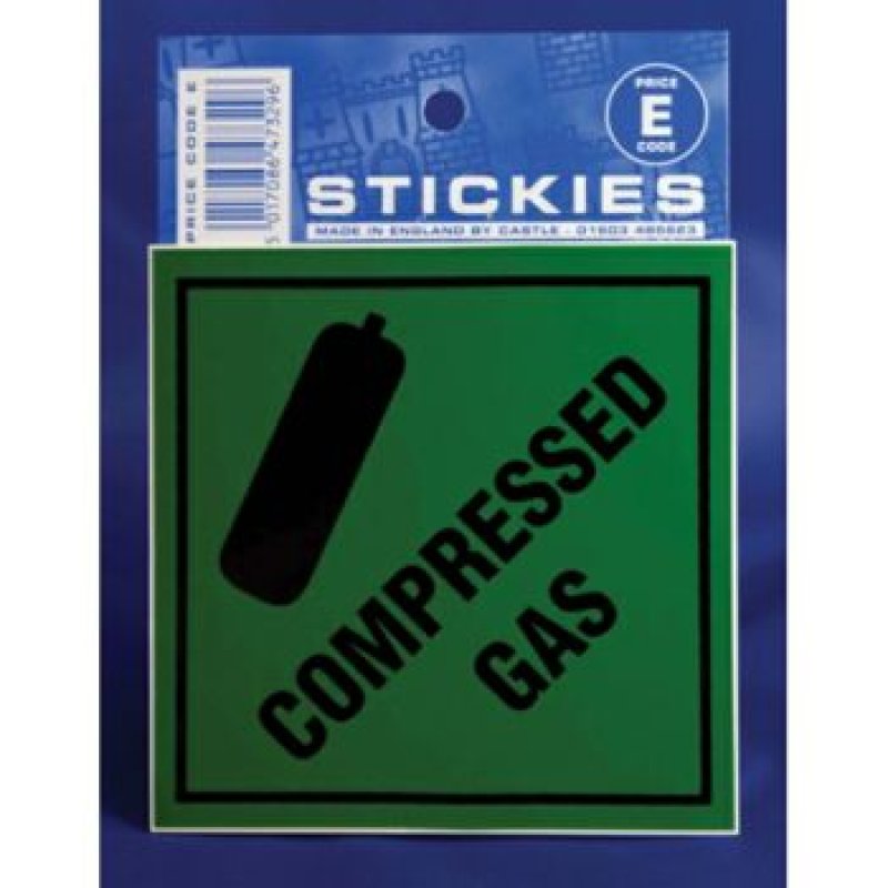 COMPRESSED GAS STICKER | Oak Farm Leisure